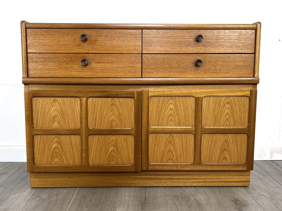 Nathan Squares, Mid Century Teak Compact Sideboard / Cupboard – Hus & Home